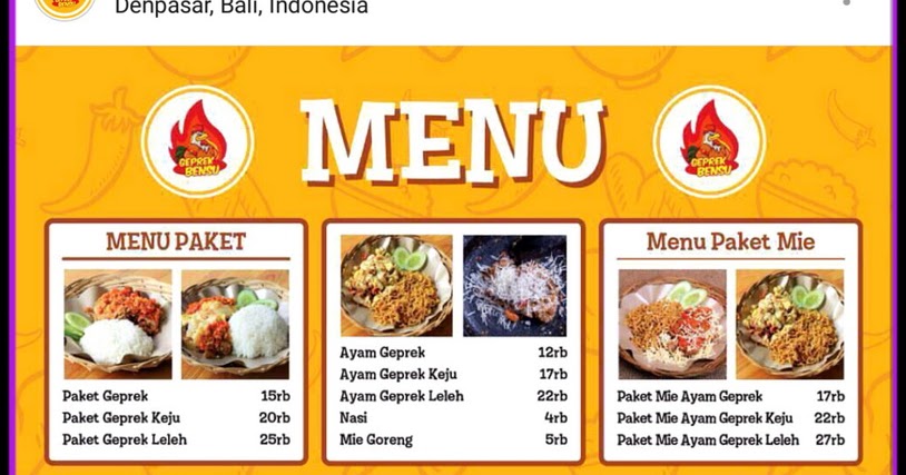 Gambar Menu Ayam Geprek Bensu - Ragam Resto