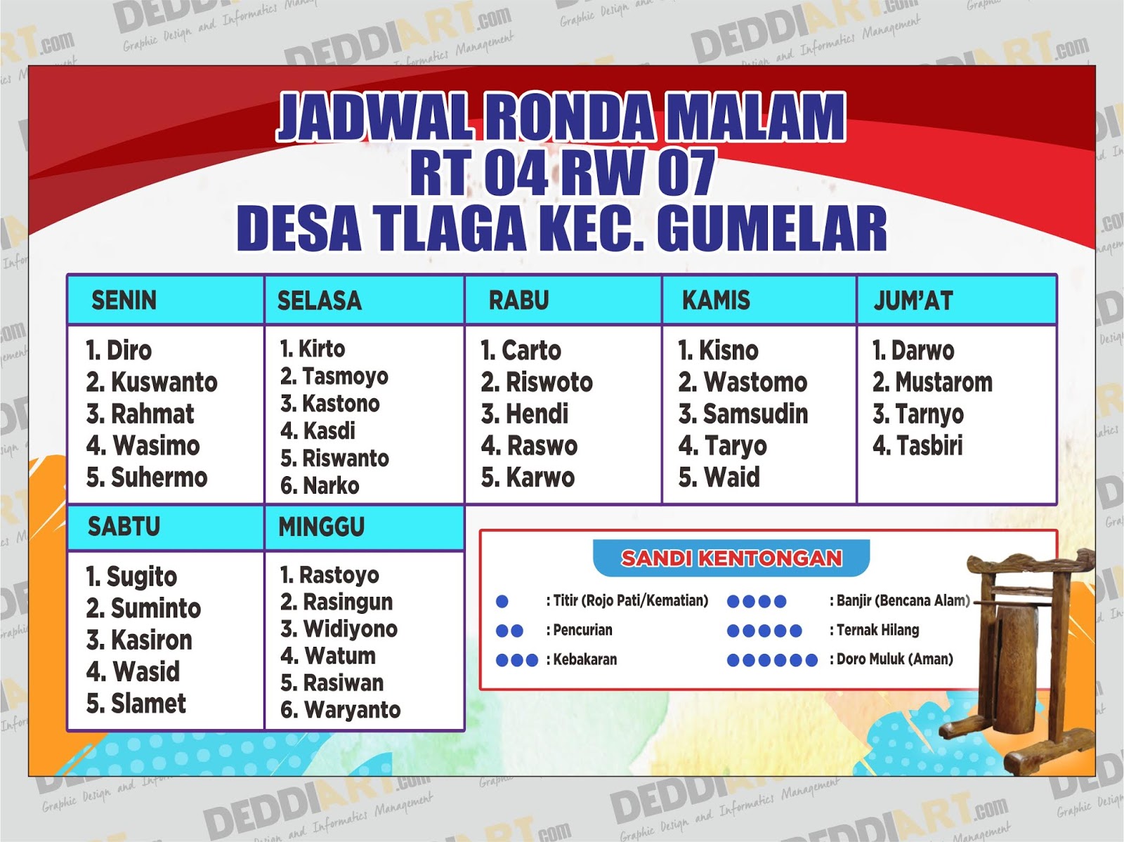 Download Contoh Desain Spanduk Jadwal Ronda Vector CDR Gratis | Graphic ...