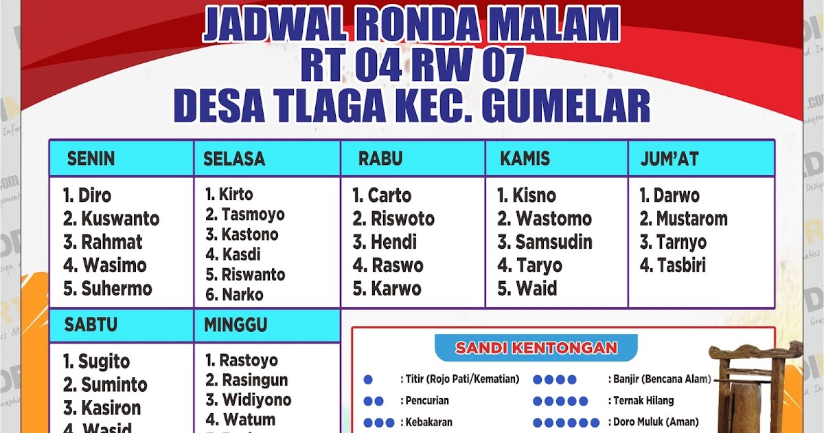 Download Contoh Desain Spanduk Jadwal Ronda Vector CDR Gratis | Graphic ...