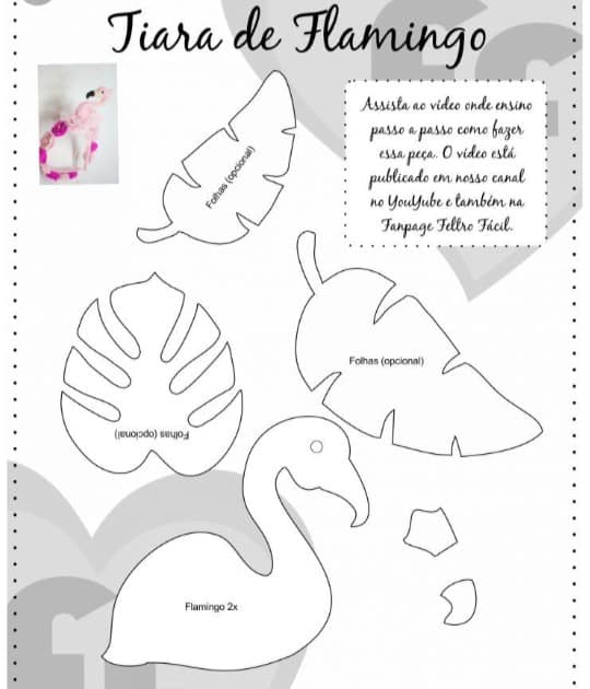 Decoração de Bichinhos Flamingo com Molde - Molde para Artesanato