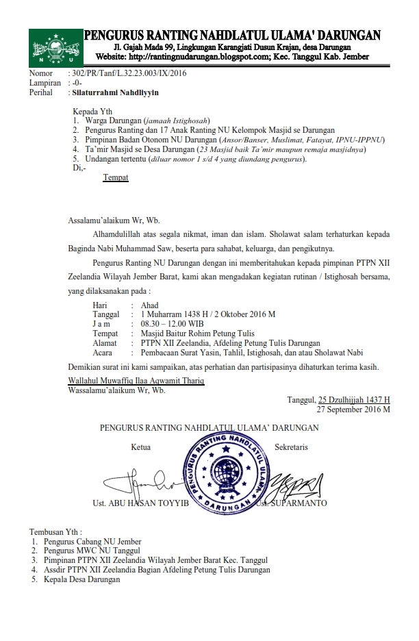 530 Koleksi Contoh Undangan Rapat Mwc Nu Gratis - Contoh Undangan