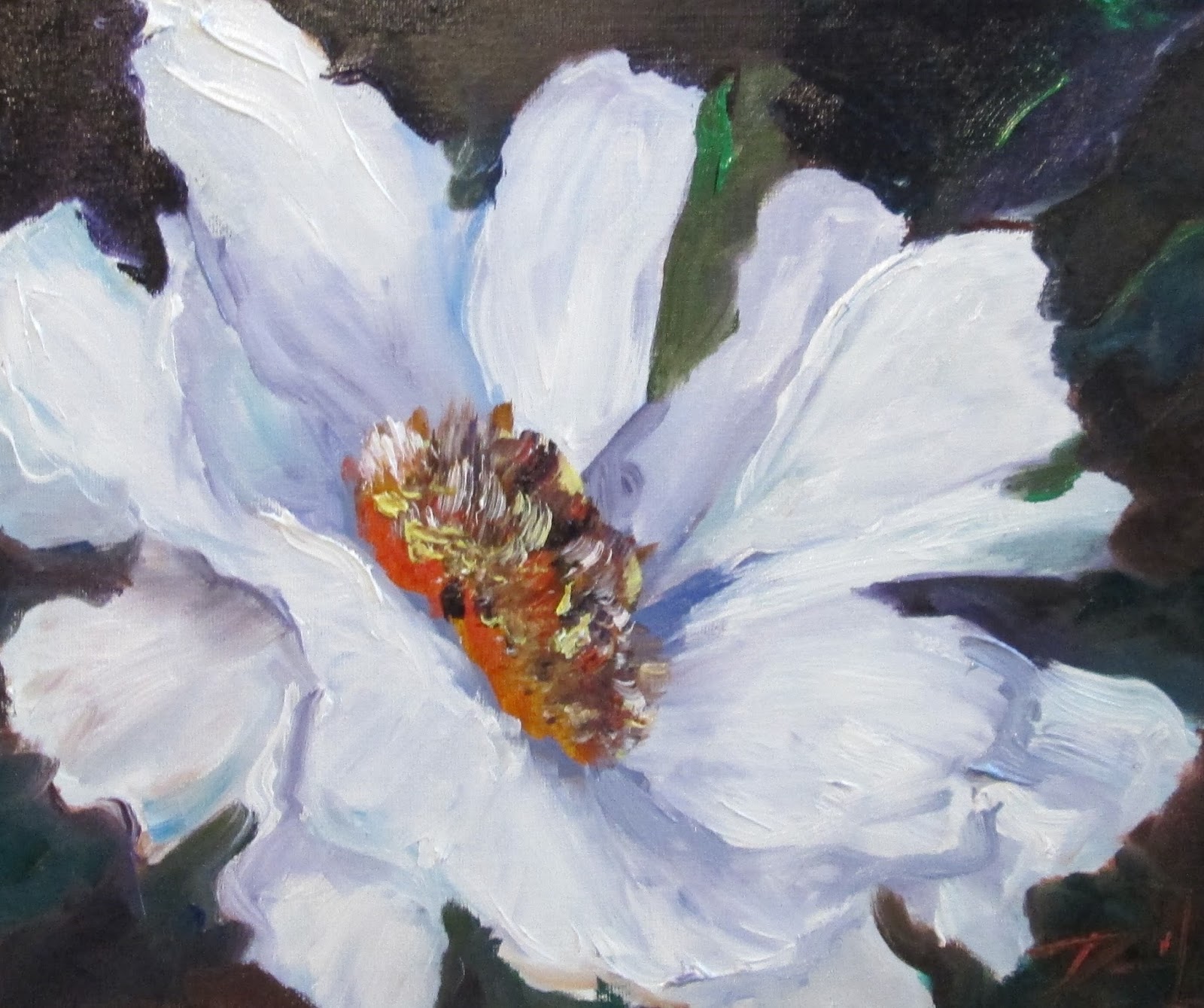 Painting of the Day, Daily Paintings by Delilah: White Flower