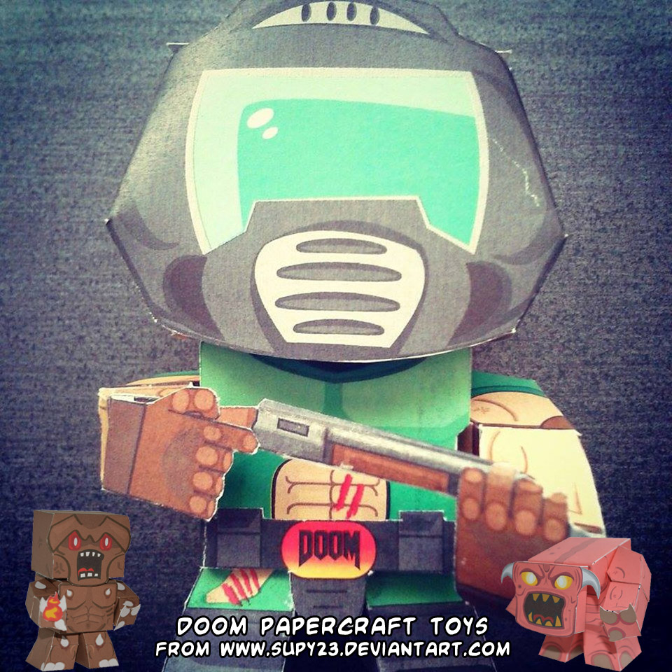 Ninjatoes' papercraft weblog: DOOM Marine, Imp and Pinky Demon ...