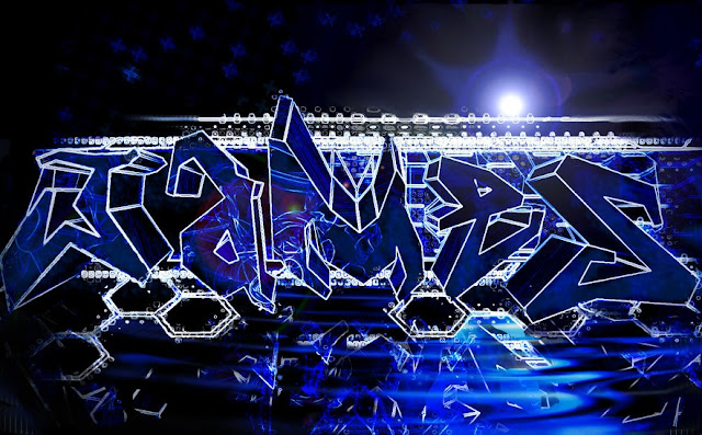 'James' in Blue 3d Digital Graffiti Name | Digital Graffiti