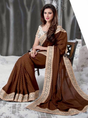Top 15 Brown Color Sarees Designs For 2019 | Fashionmozo
