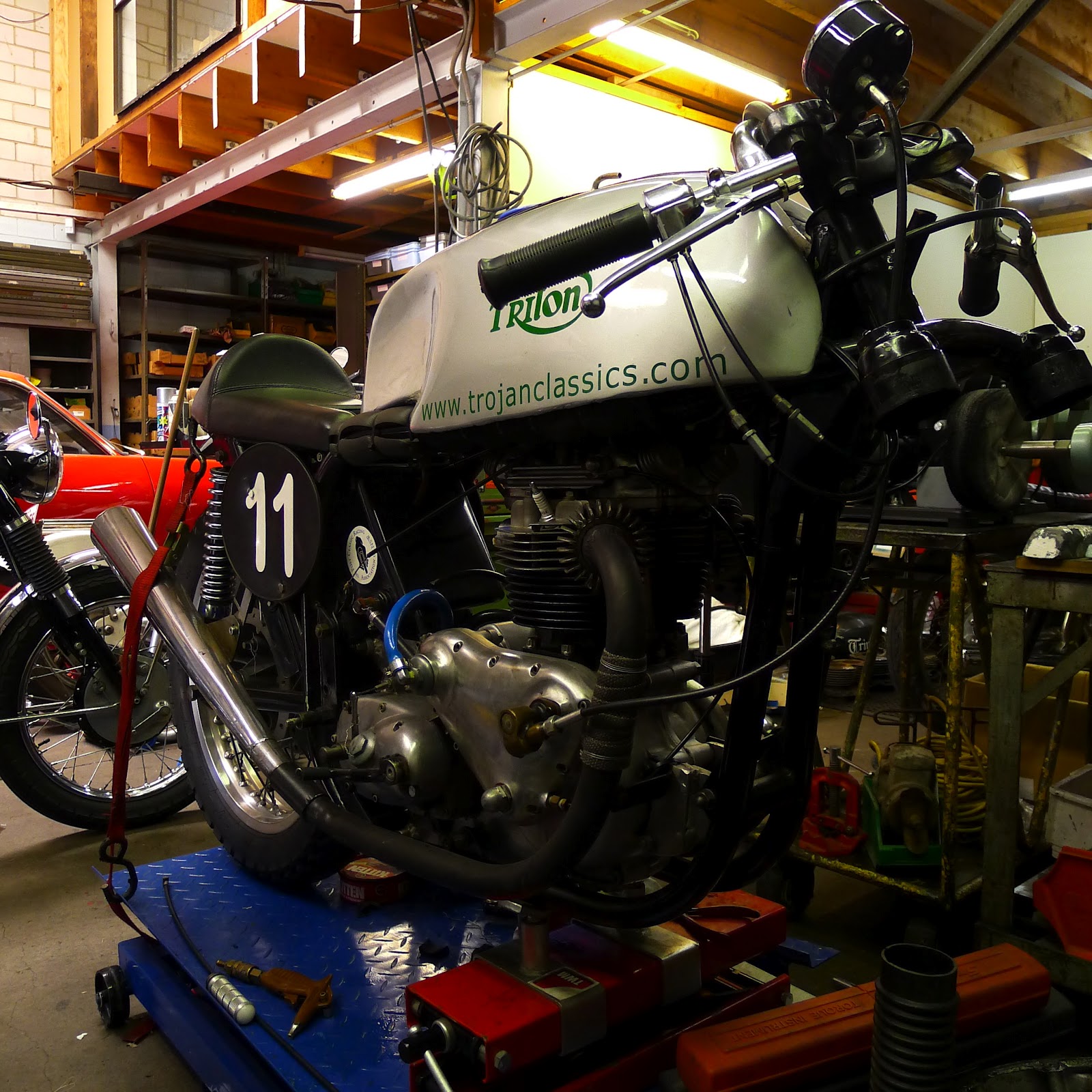 Trojan Classic Motorcycles: Trojan Triton at Barry Sheene Festival of ...