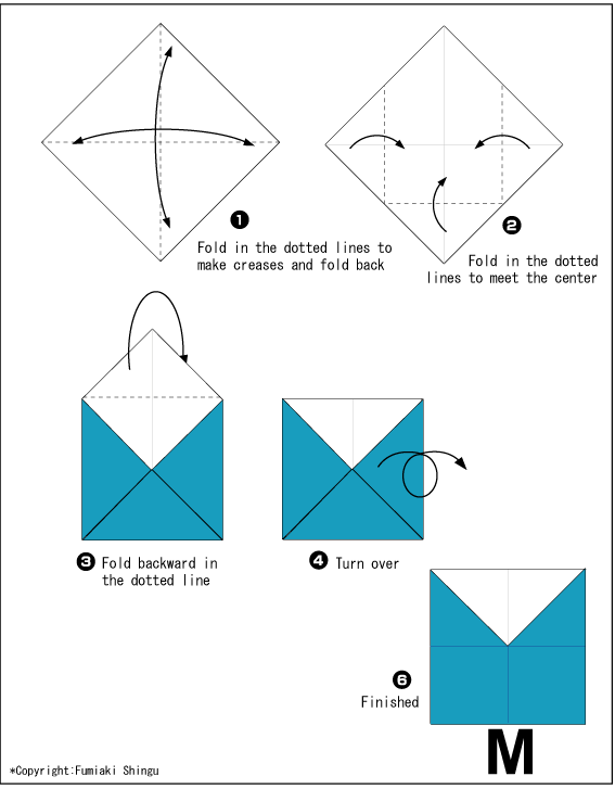 Alphabet M - Easy Origami instructions For Kids