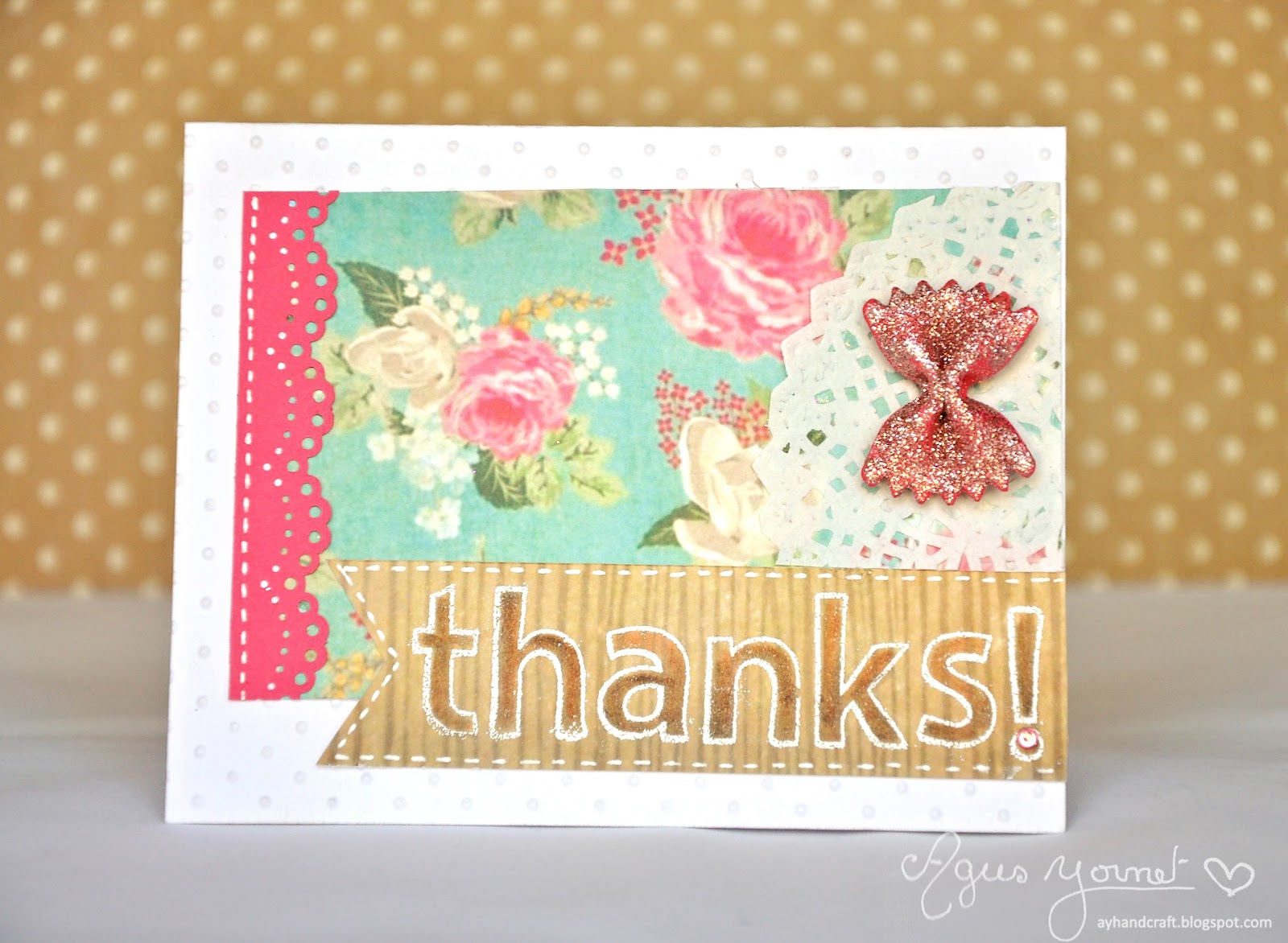 Thanks! - Card with Bow pasta | Agus Yornet Blog