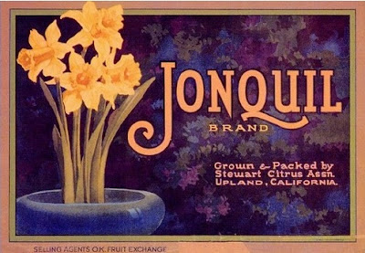 fruit crate label art: CALIFORNIA CITRUS LABELS WITH FLOWERS