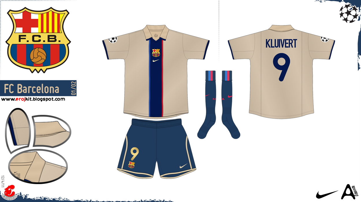 Kit Design, by eroj: 2001-02 Barcelona (Home, Away e Third)