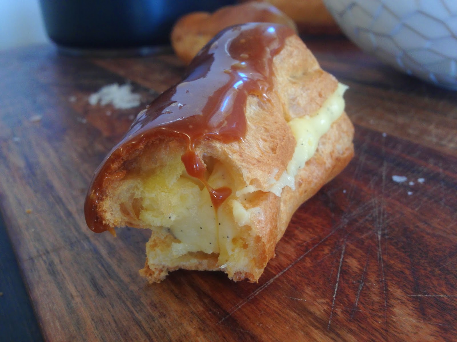 Cassie Cakes: Salted Caramel Eclairs with Creme Patissiere