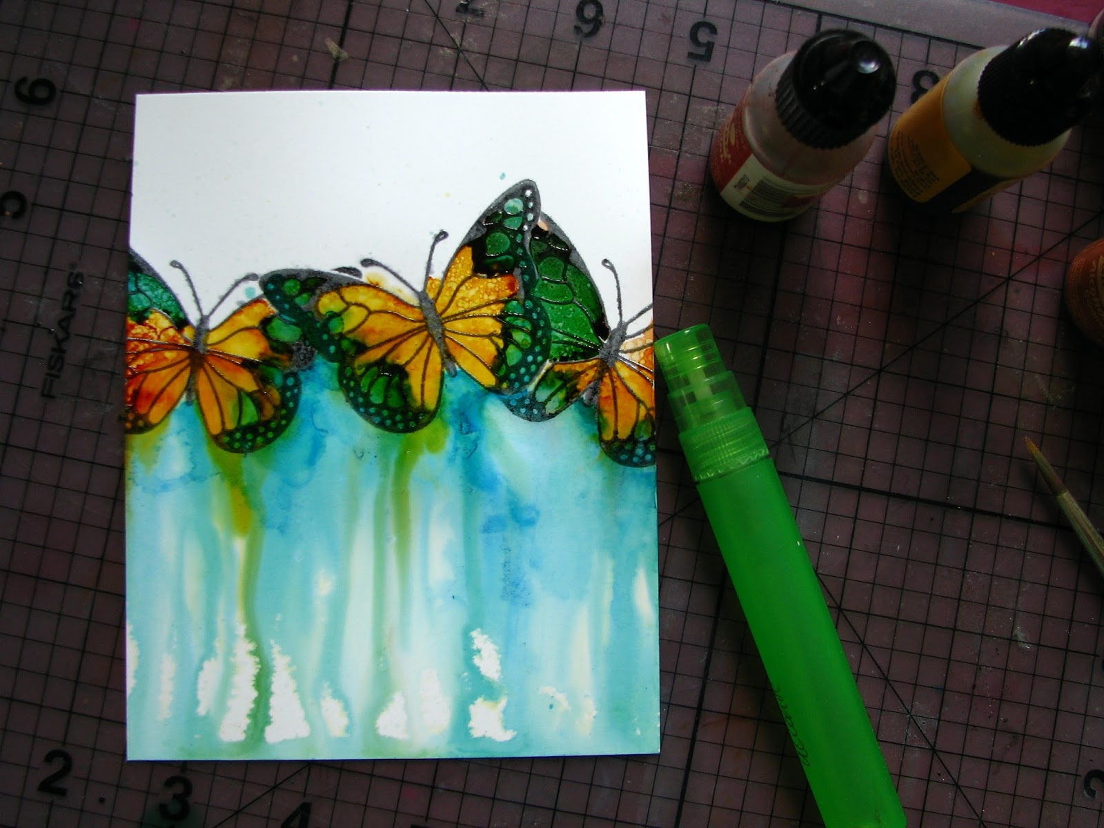 So Suzy Alcohol Ink butterflies