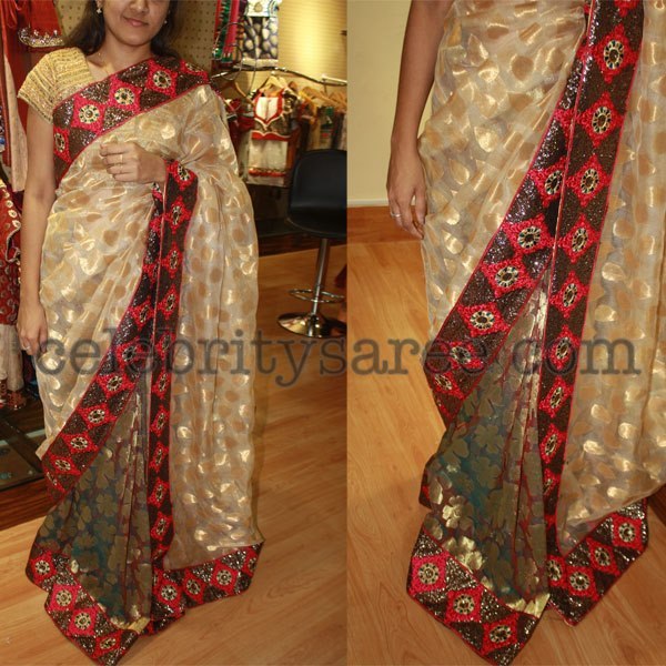 Banaras Saree with Glass Work - Saree Blouse Patterns