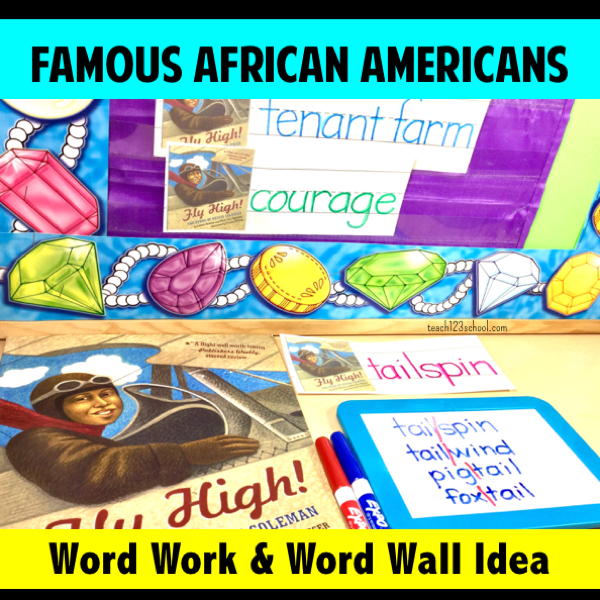 Famous African Americans: Book List, Word Work and Word Wall | Teach123