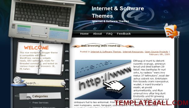 Internet Software Blue Wordpress Theme