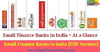 List of Small Finance Banks in India - BankExamsToday