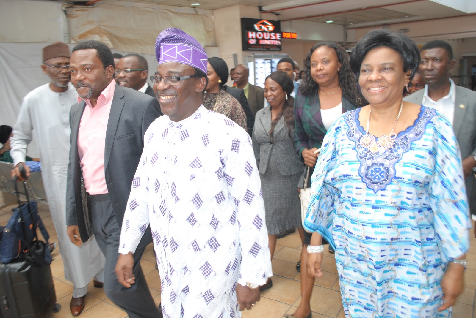 ARCHBISHOP SAM AMAGA AND WIFE SIGHTED AT THE MURTALA MUHAMMED AIRPORT LAGOS