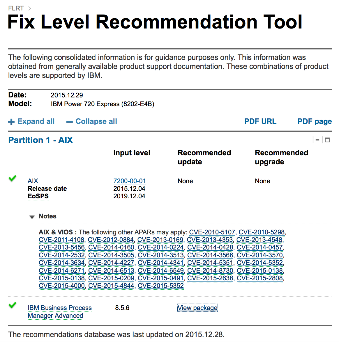 A Portal to a Portal: IBM Fix Level Recommendation Tool (FLRT)