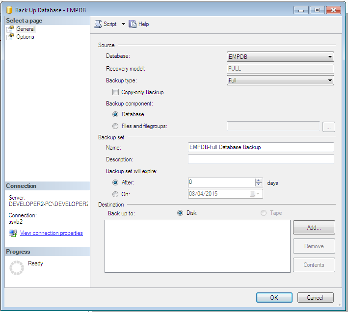 Microsoft Net And Sql Server Developer Blog Create A Database Backup In Sql Server 2008 R2 7122