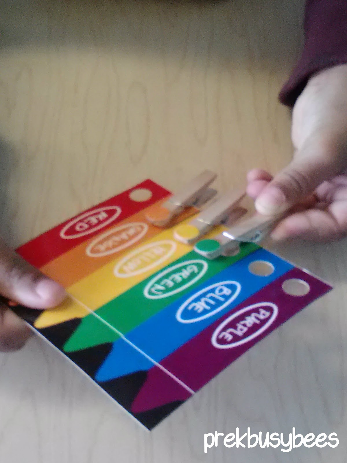 Pre-K Busy Bees: Color Clip Match