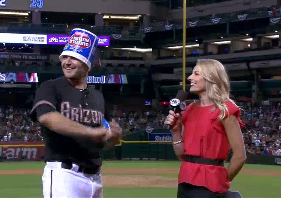 Gatorade Baths: Jody Jackson and AJ Pollack get showered with candy