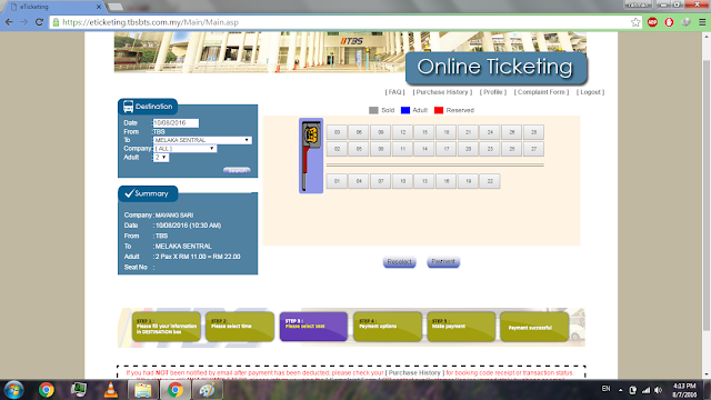 Beli Tiket Bas di TBS Online Ticketing & TBS(Terminal Bersepadu Selatan)