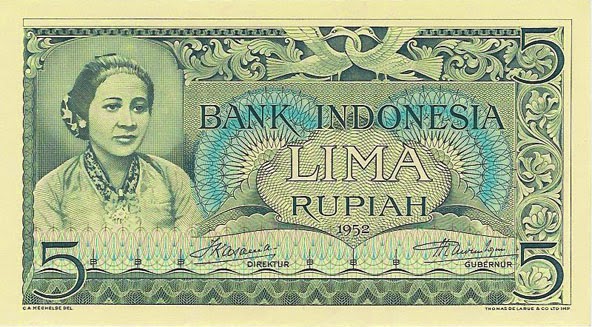 uang kuno 5 rupiah: uang kuno 5 rupiah 1952 seri Kebudayaan
