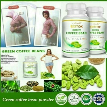Exitox Green Coffee Bean Hendel 30 Kapsul - Kapsul Pelangsing Ampuh