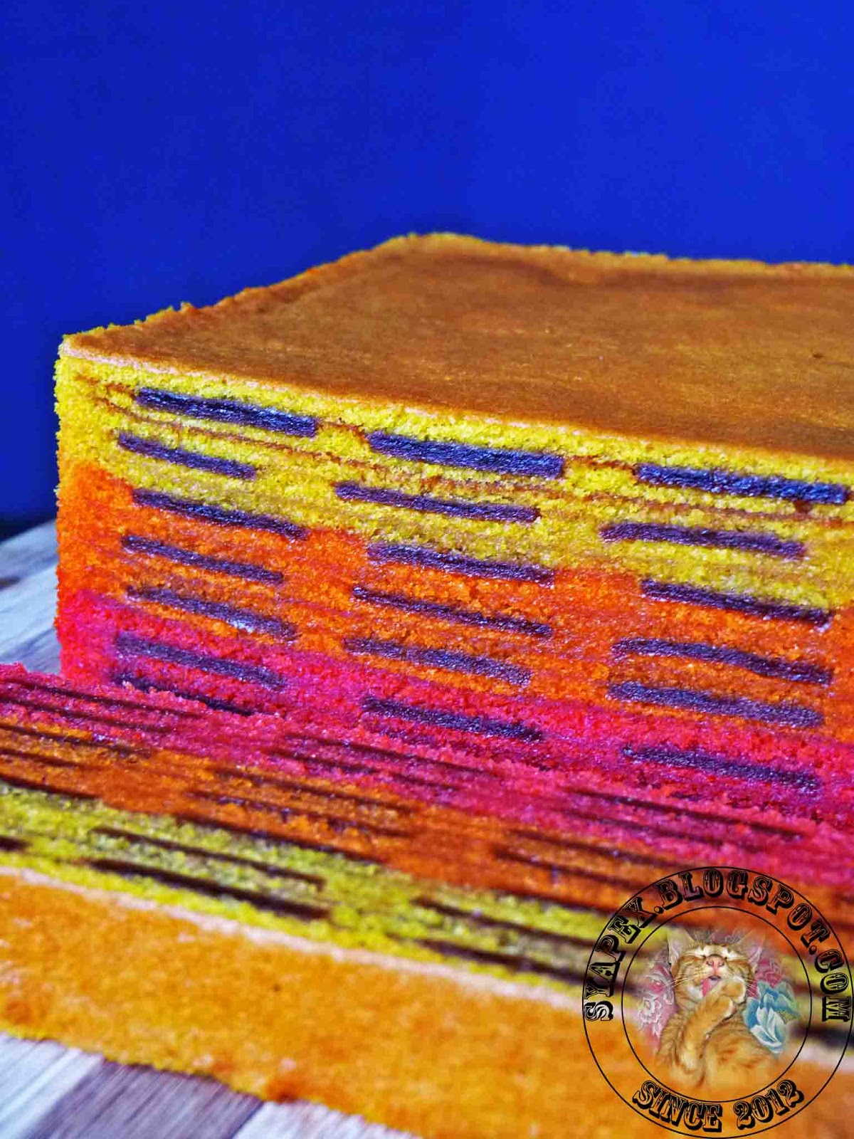 syapex kitchen: Kek Lapis Asam Manis Pelangi Senja