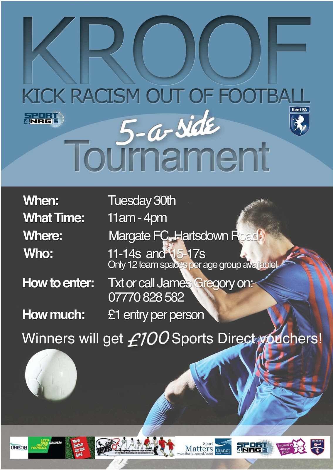 Thanet Press Releases: KICKING RACISM OUT OF FOOTBALL!