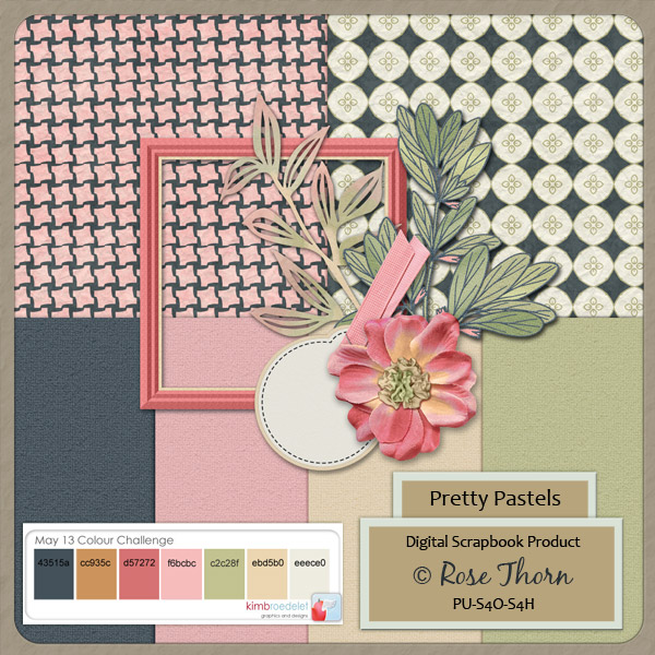 Rose Thorn Designs: FREEBIE - Pretty Pastels, Mini Digi Scrapbook Kit