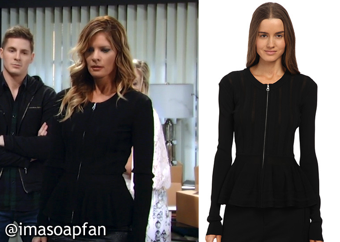 Nina Reeves's Black Peplum Blazer - General Hospital, Season 53 ...