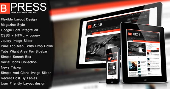 BPress Responsive Blogger Template Free Download | Theme64 - Nulled