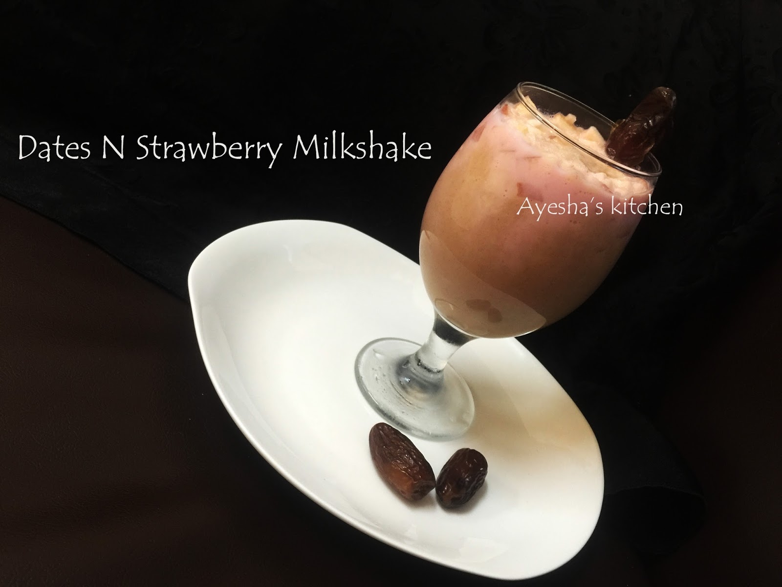 DATES AND STRAWBERRY MILKSHAKE - BEST WELCOME DRINK MILKSHAKE - SUGAR FREE