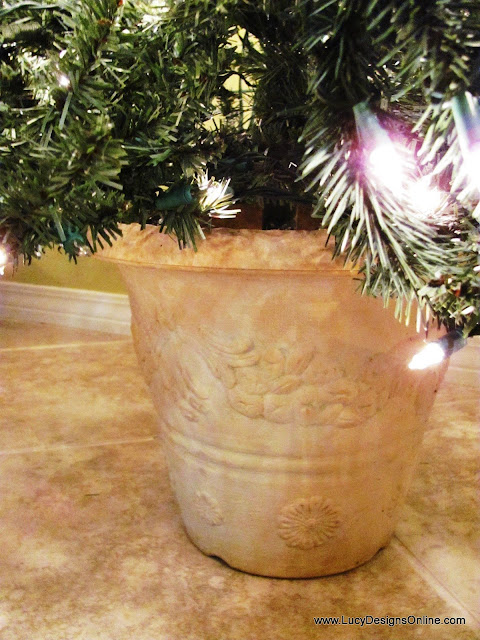 Artificial Christmas Tree in a Planter Pot DIY | Lucy Designs