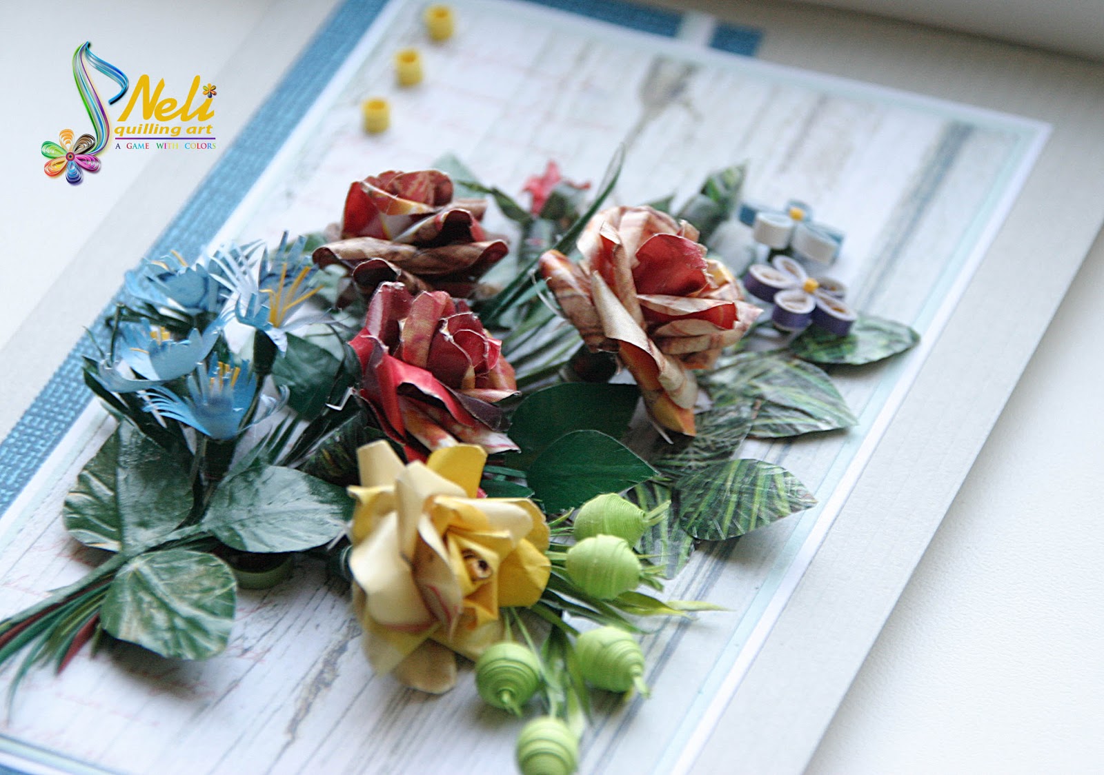 Neli Quilling Art: Flowers Made Of Paper Advertising Magazine / Цветя ...