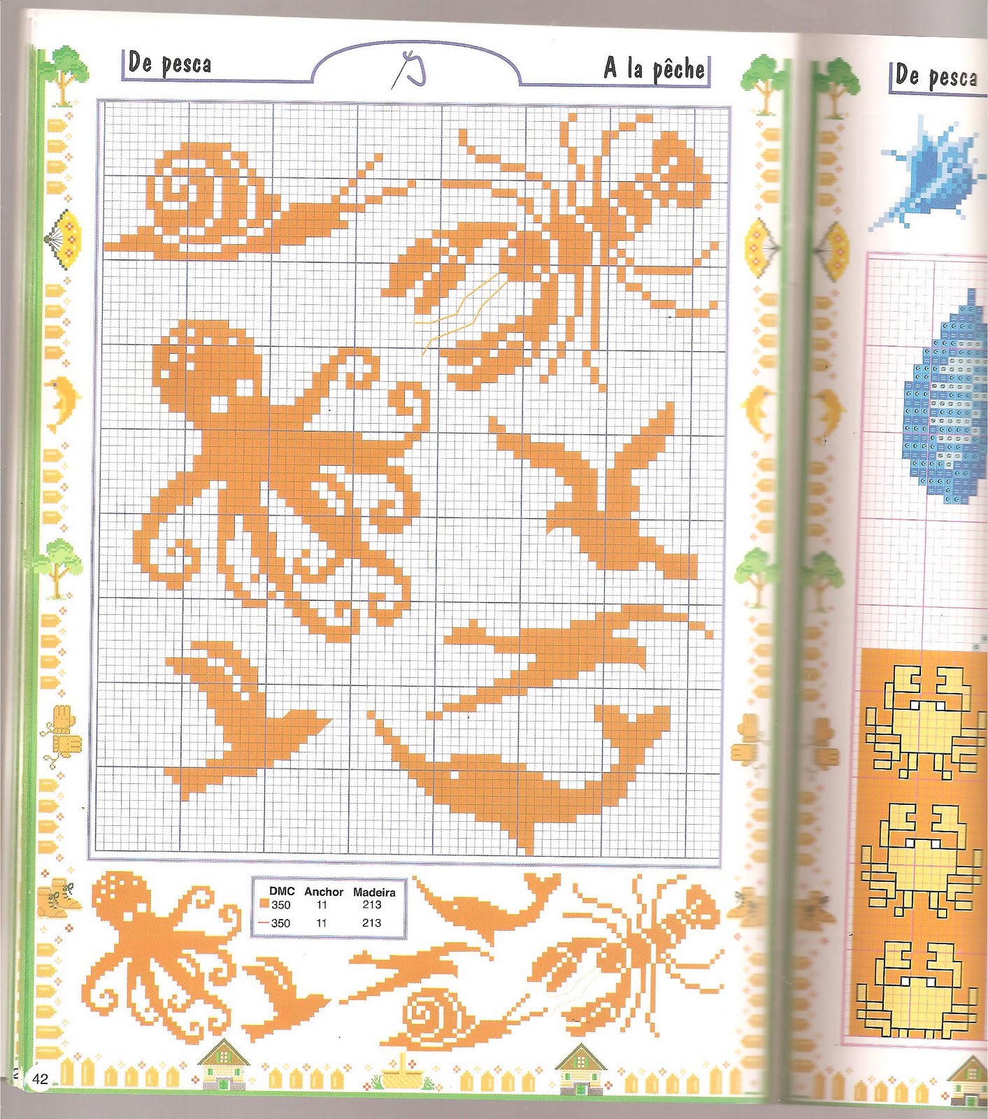 Motivos marinos ,Punto cruz.Patrones gratis