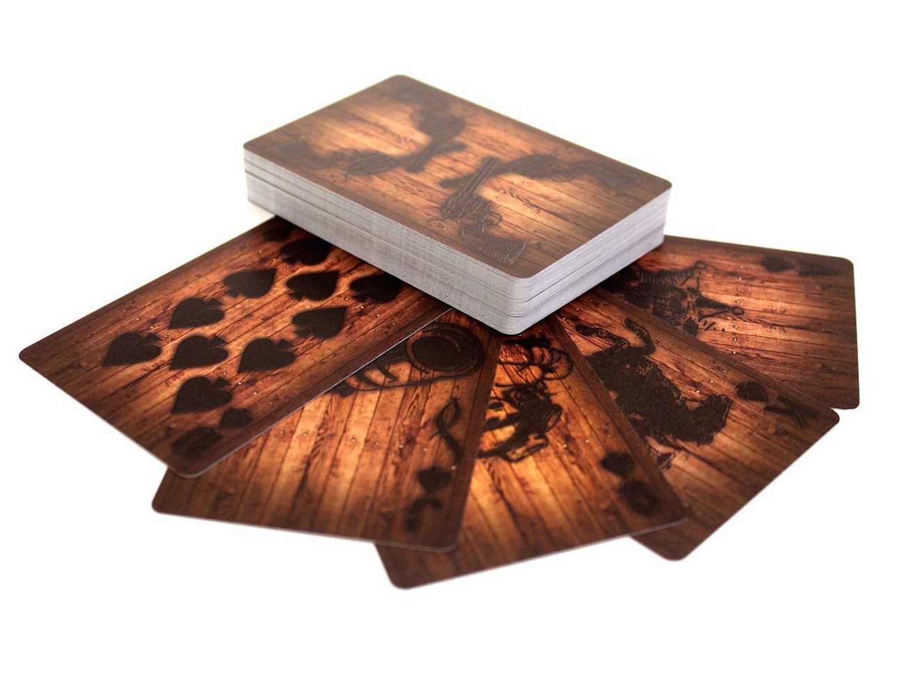 3D Materials and Concepts: Wooden Deck of Playing Cards