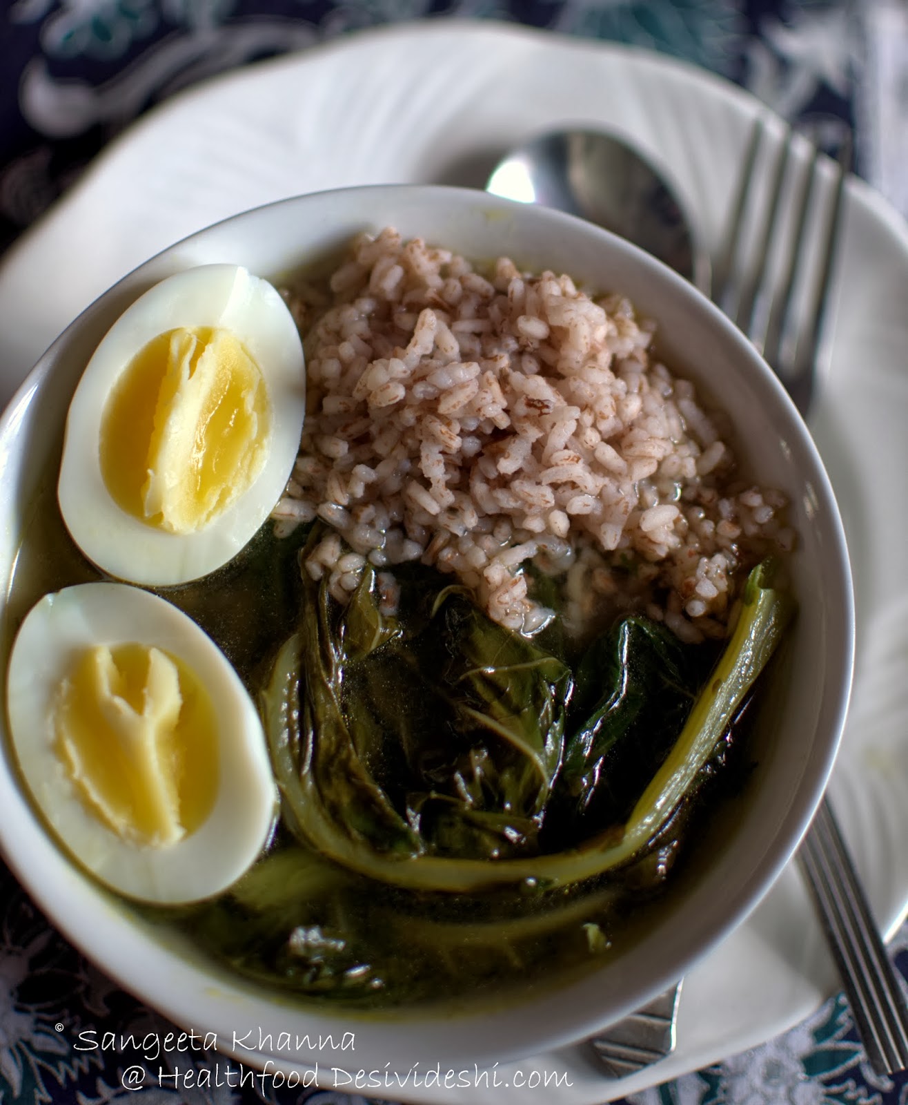 haaq, saathi rice and boiled eggs : hot comforting meals in winters