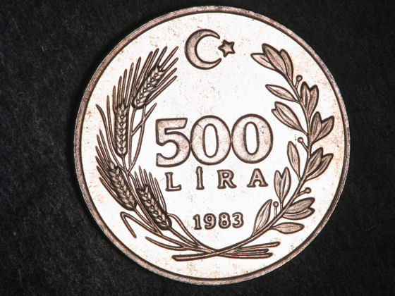 TURKEY 500 Lira, Lydia First Coin in the World, 1983.|World Banknotes ...