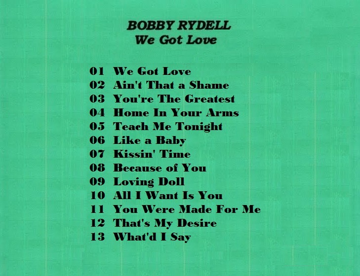 Luz Cámara Música Sólo Para Melómanos Bobby Rydell We Got Love 1959