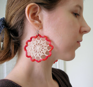 JeweledElegance: New Crochet Pattern: Fire Flower Lace Earrings
