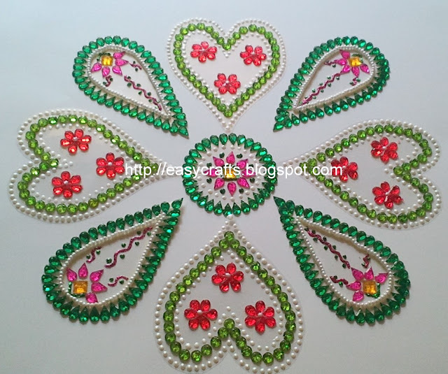 Easy Crafts - Explore your creativity: Kundan rearrangeable rangolis