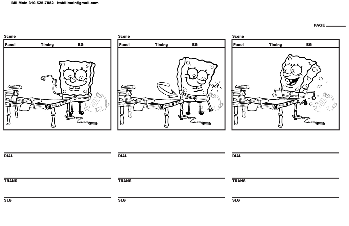 Bill Main Illustration: SpongeBob Squarepants Storyboards