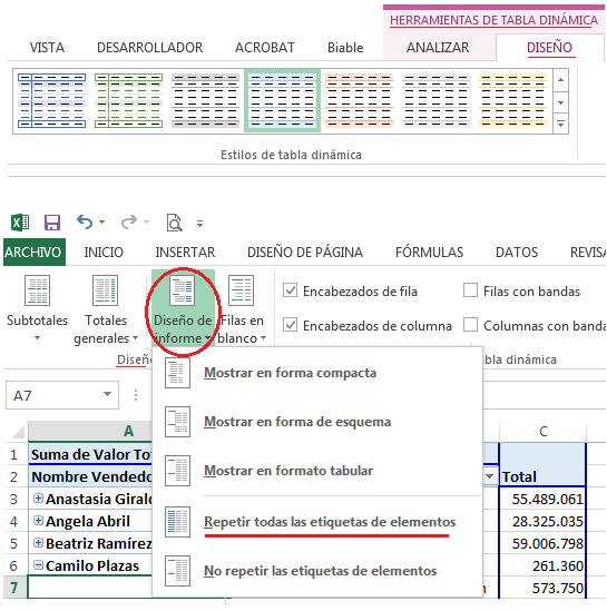 Ideas de Excel: Rellenar celdas en blanco en una TABLA DINAMICA