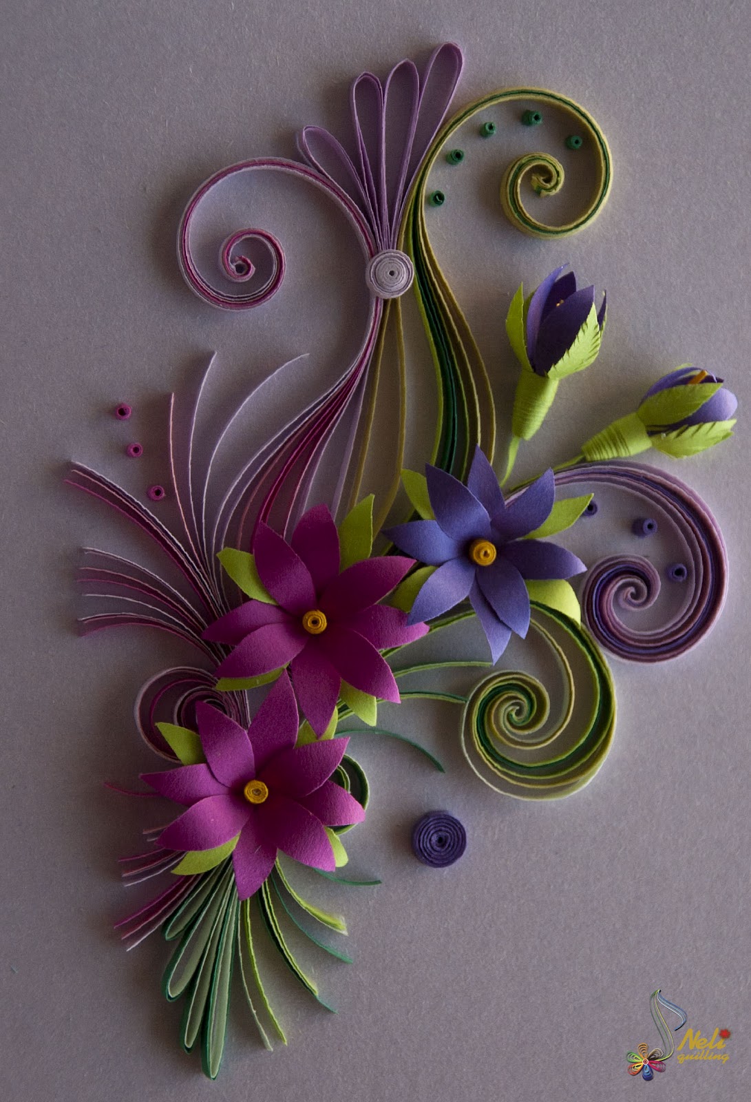 Neli Quilling Art: Quilling card flowers