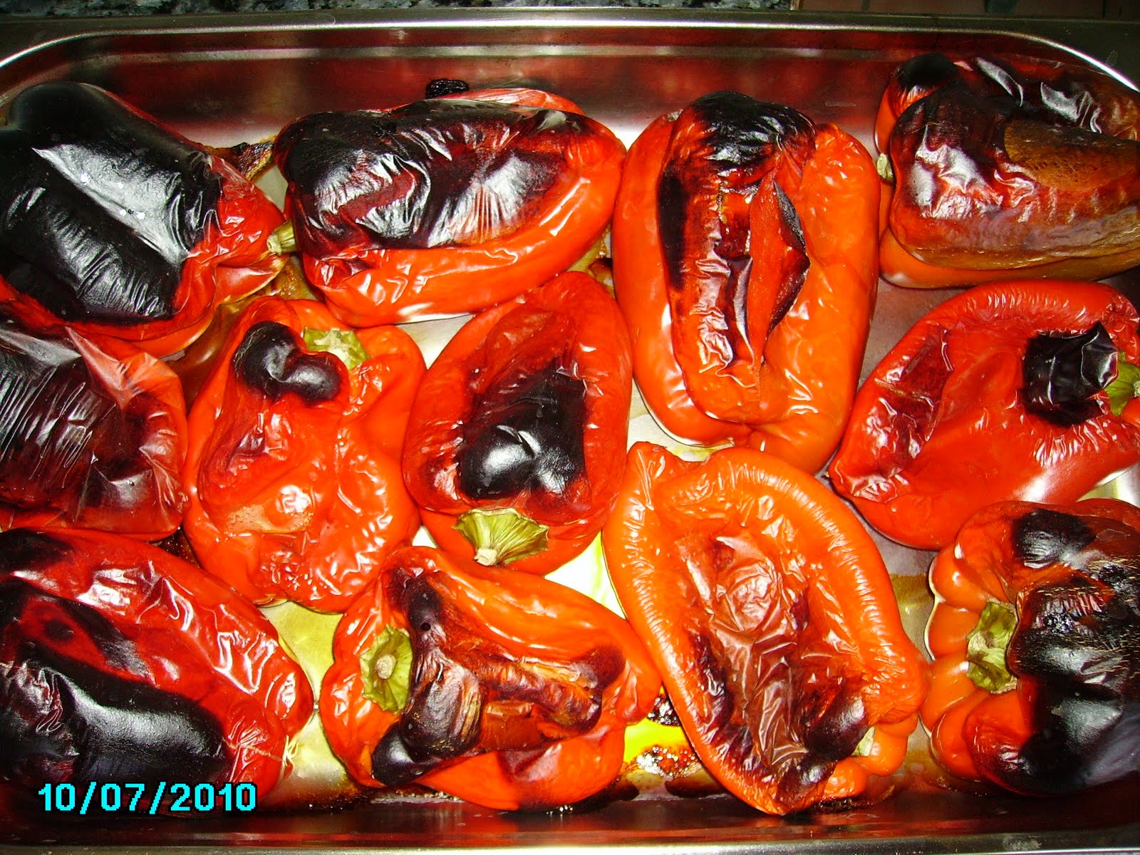 Horno de leña Sisale: Pimientos asados en horno de leña Sisale
