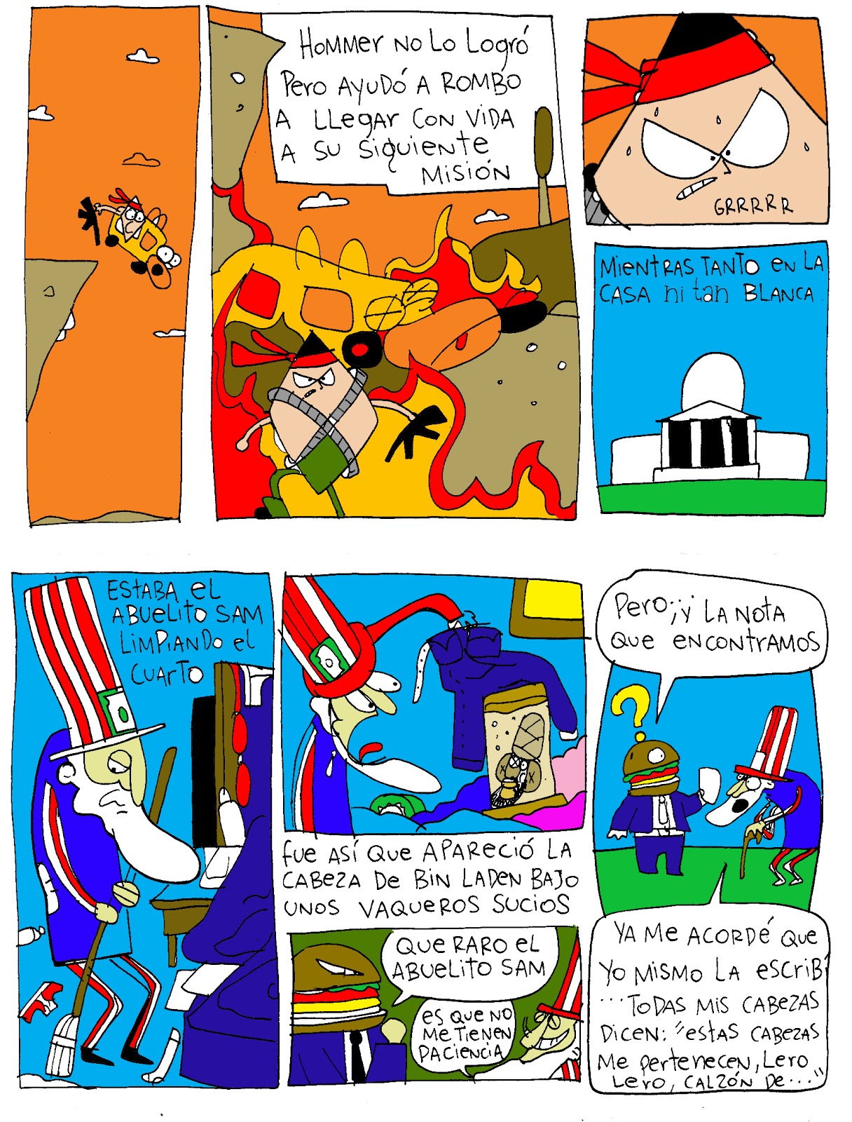 Munguía en Historietas: Rombo Busca la Cabeza de Bin Laden