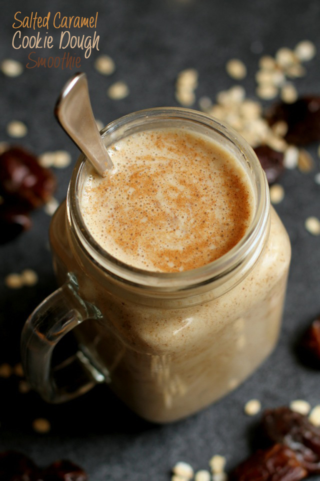 Salted Caramel Cookie Dough Smoothie | Sahara's Cooking