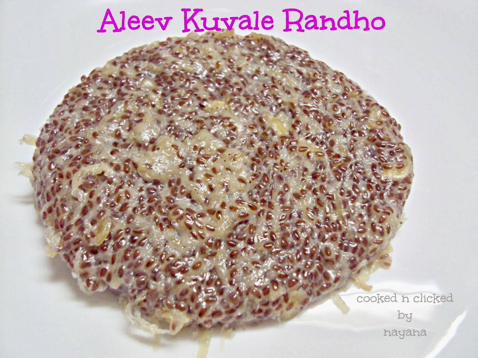 nayana's-kitchen-kreations: Aleev Kuvale Randho ( Garden cress and ...